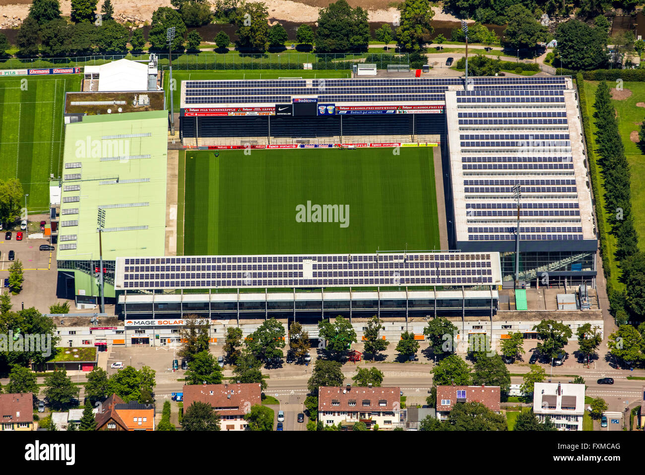 Vue aérienne, le stade du FC Fribourg, Bundesliga, Bundesliga, stade ...