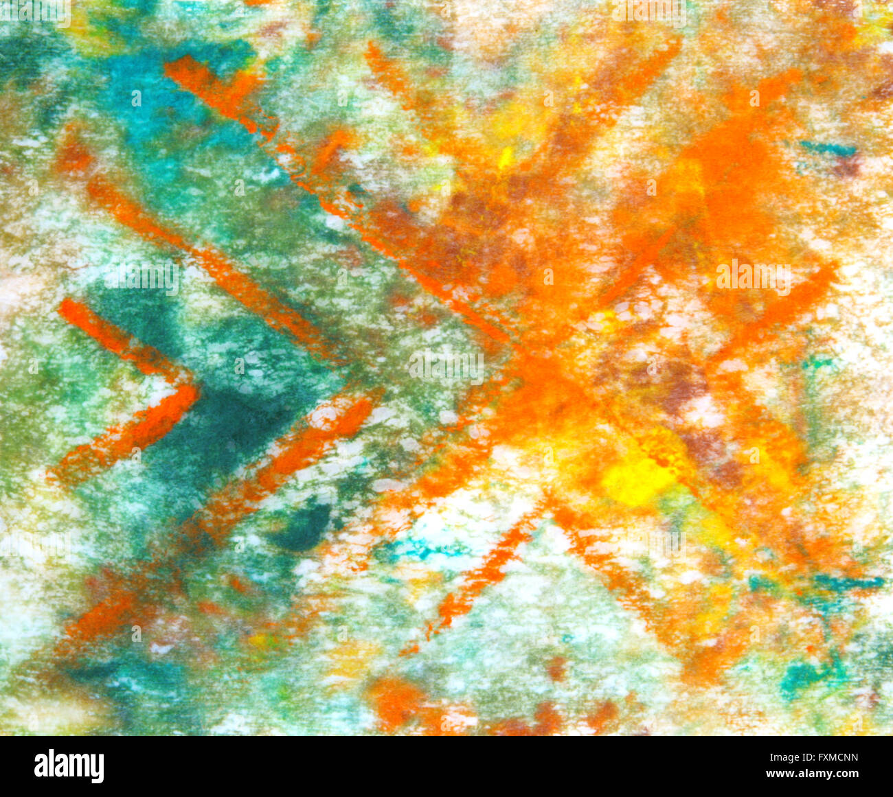 Avec de la peinture verte et bleue Banque de photographies et d’images ...