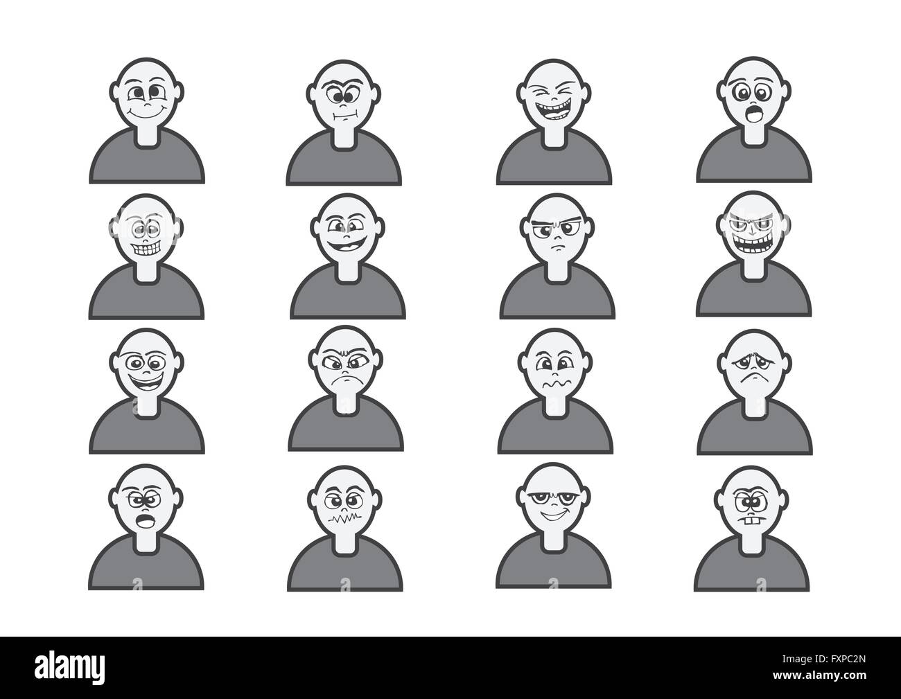 Visages Cartoon illustration dessin Set Image Vectorielle Stock - Alamy