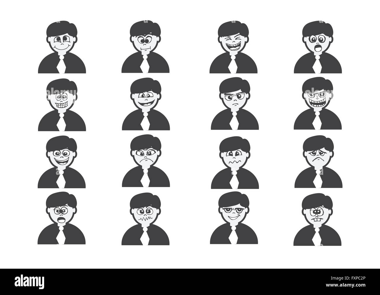 Visages Cartoon illustration dessin Set Image Vectorielle Stock - Alamy