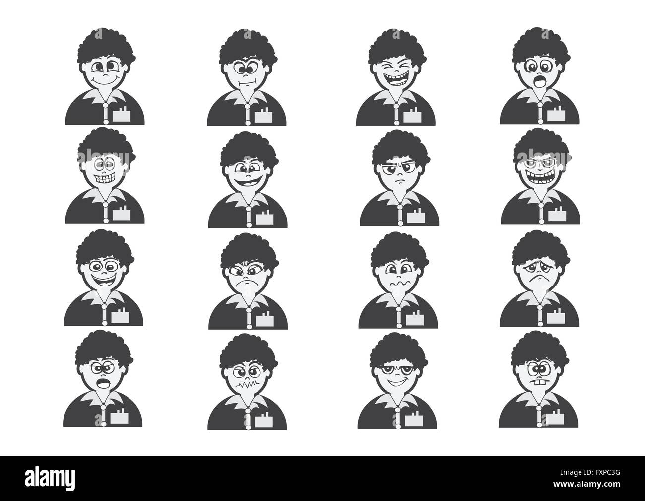 Visages Cartoon illustration dessin Set Image Vectorielle Stock - Alamy