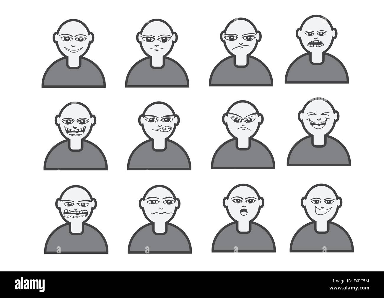 Visages Cartoon illustration dessin Set Image Vectorielle Stock - Alamy