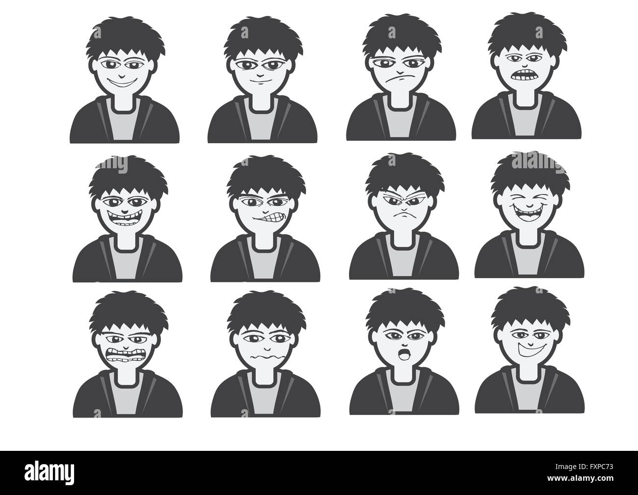 Visages Cartoon illustration dessin Set Image Vectorielle Stock - Alamy