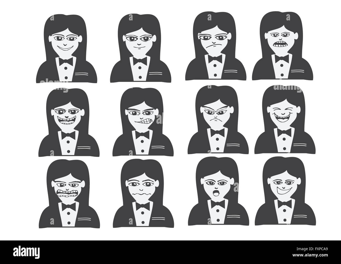 Visages Cartoon illustration dessin Set Image Vectorielle Stock - Alamy