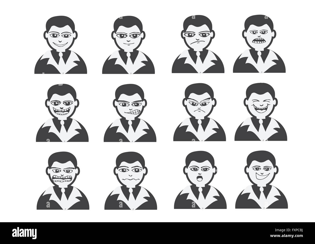 Visages Cartoon illustration dessin Set Image Vectorielle Stock - Alamy