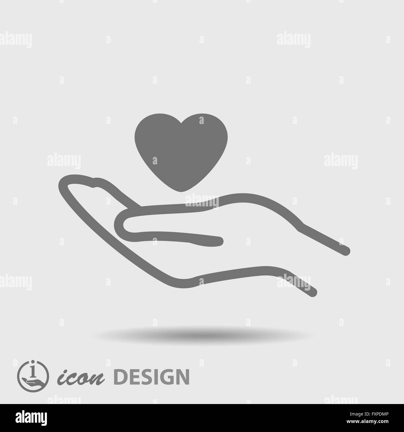 Symbole du coeur en 3d abstrait vector Banque d'images noir et blanc ...