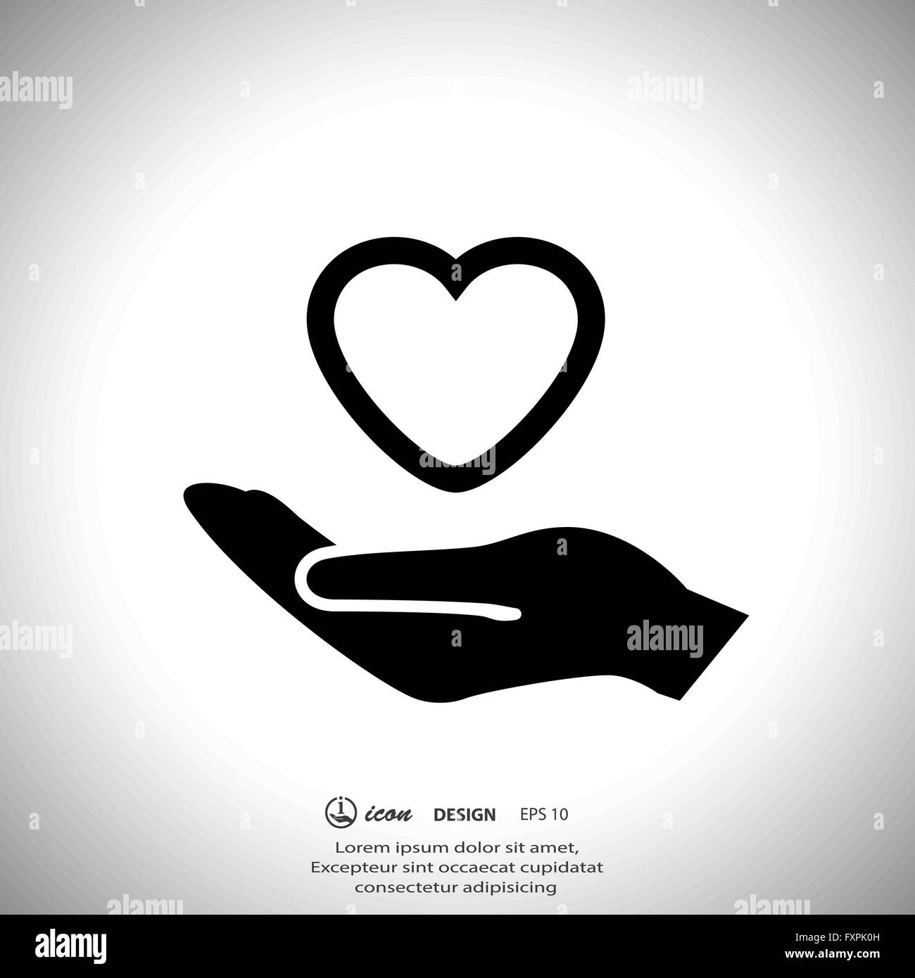 Le pictogramme du coeur dans la main Image Vectorielle Stock - Alamy