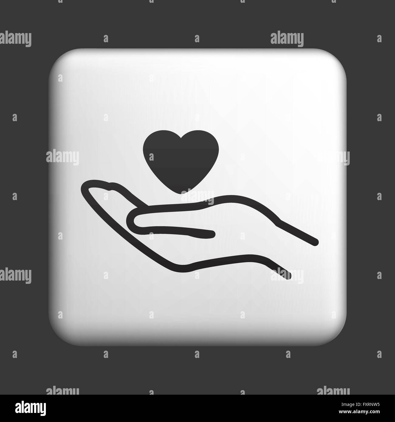 Symbole du coeur en 3d abstrait vector Banque d'images noir et blanc ...
