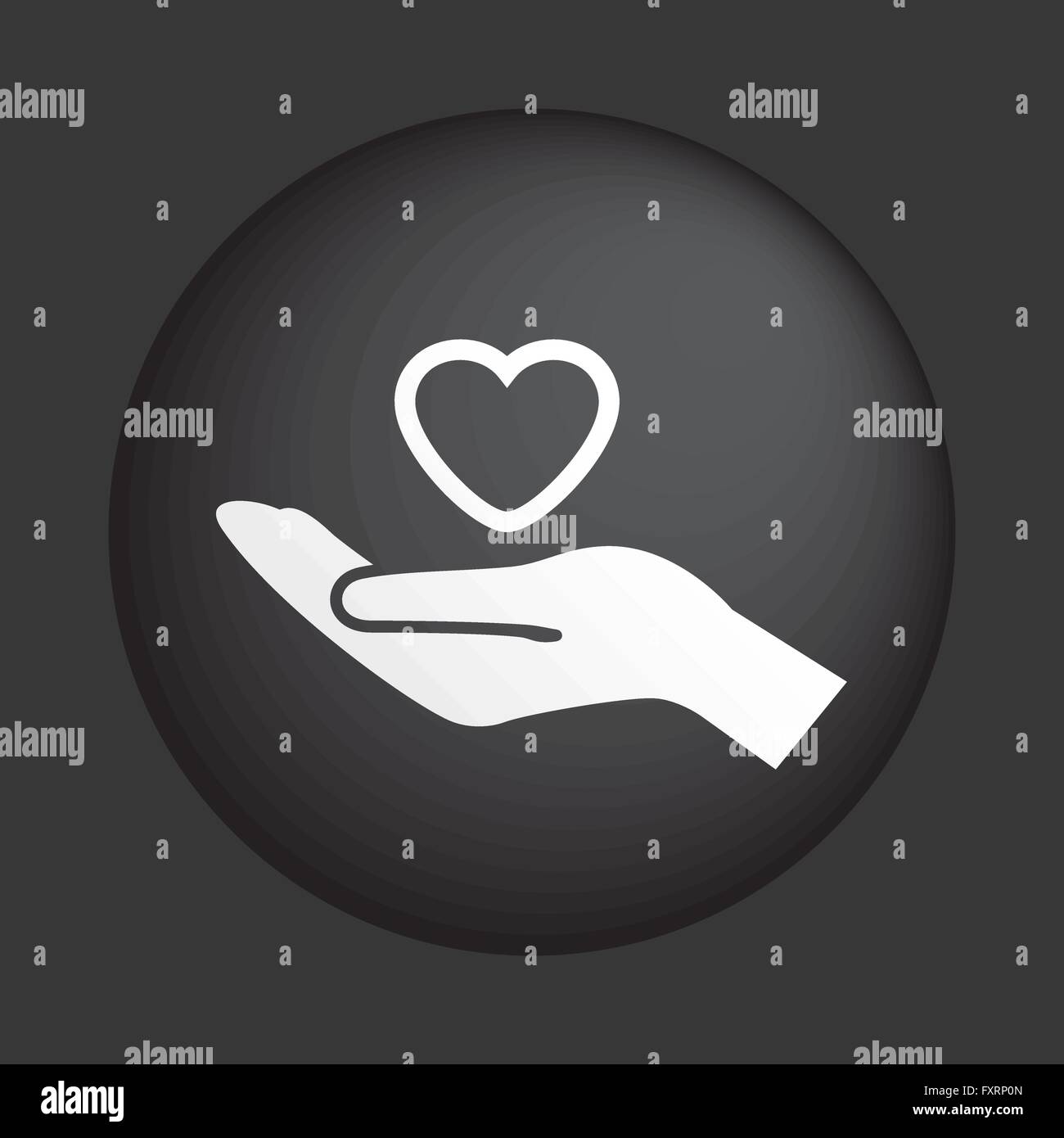 Le pictogramme du coeur dans la main Image Vectorielle Stock - Alamy