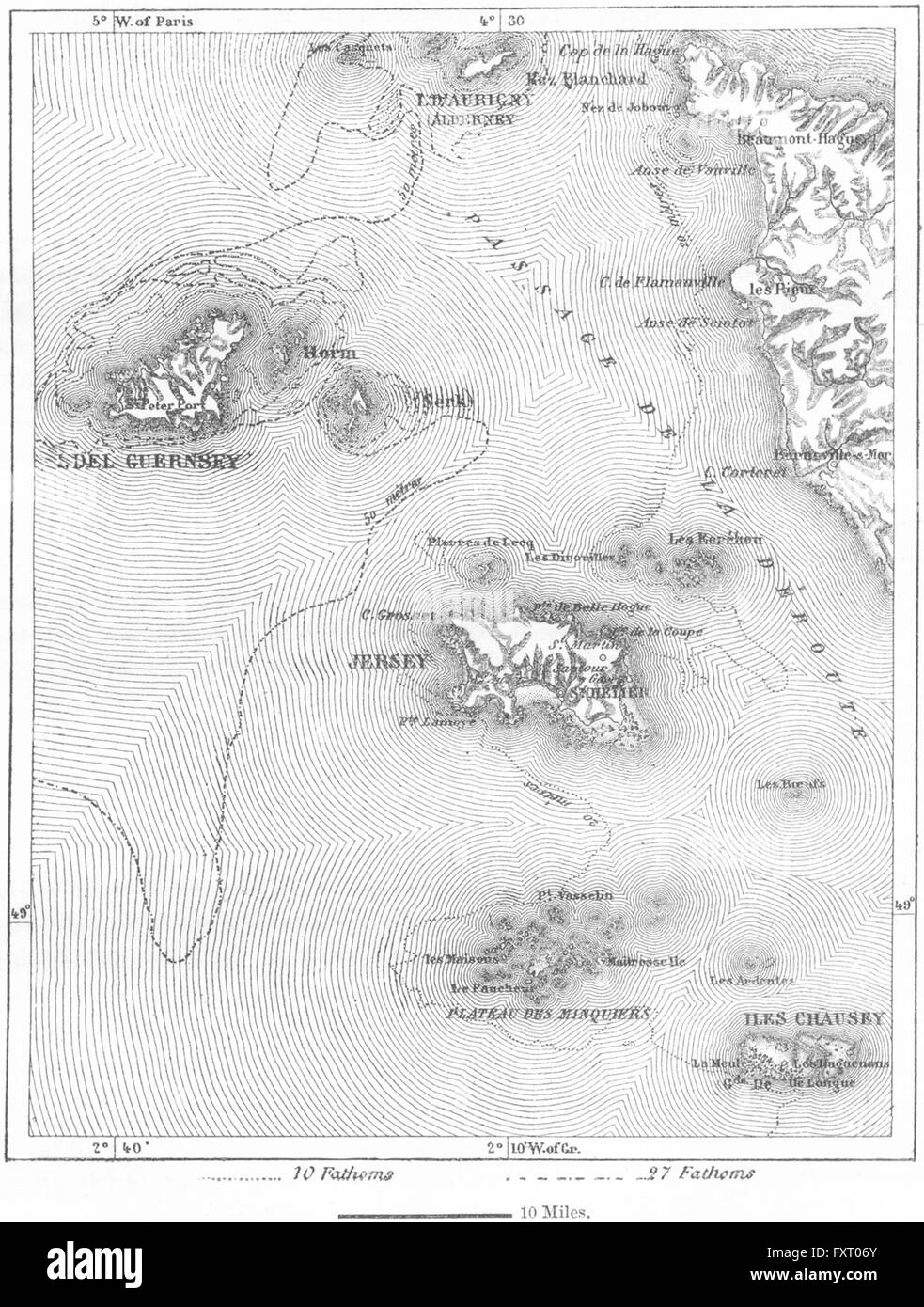 Vintage map of the channel islands Banque de photographies et d’images ...