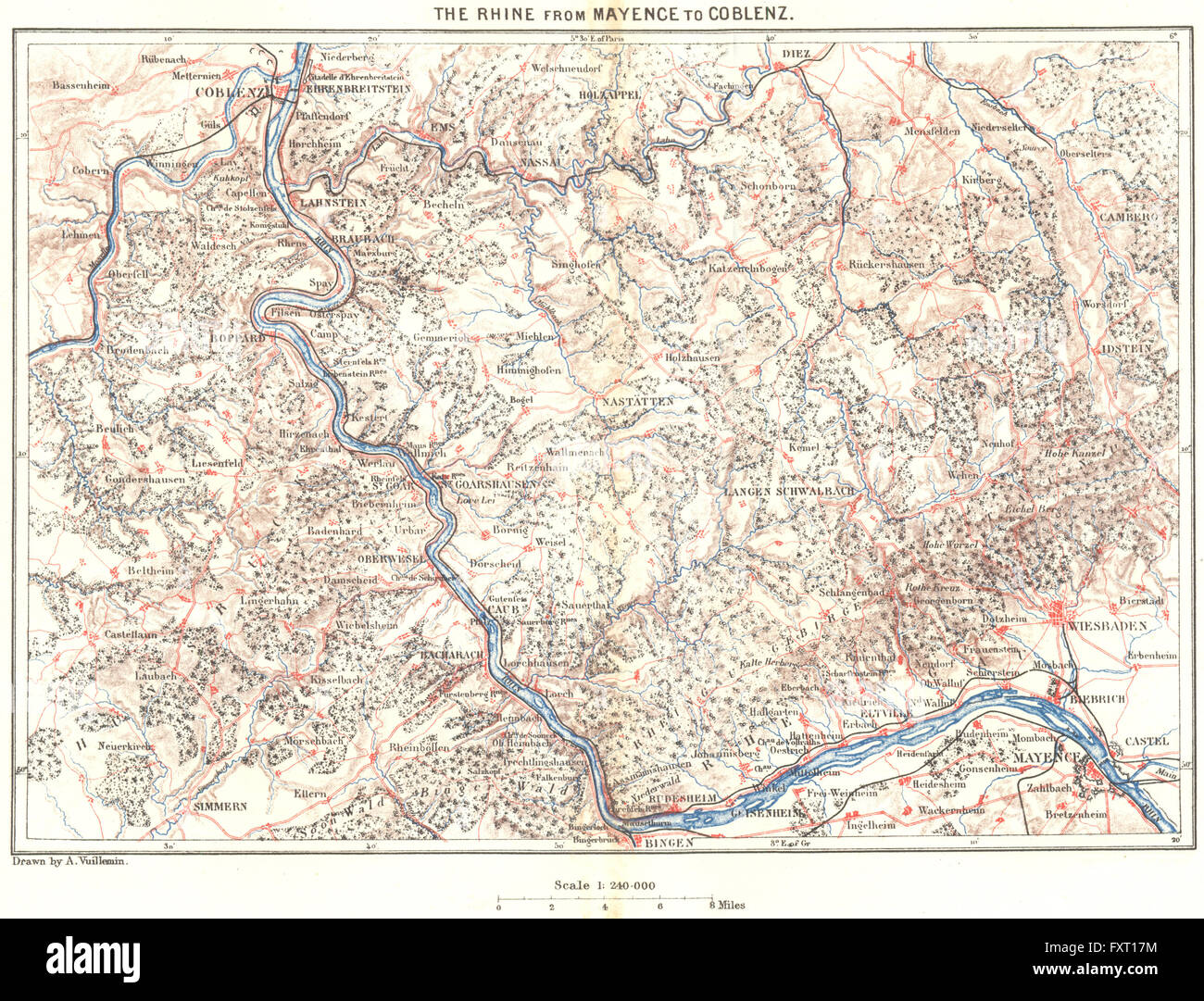 Rhine map Banque de photographies et d’images à haute résolution - Alamy