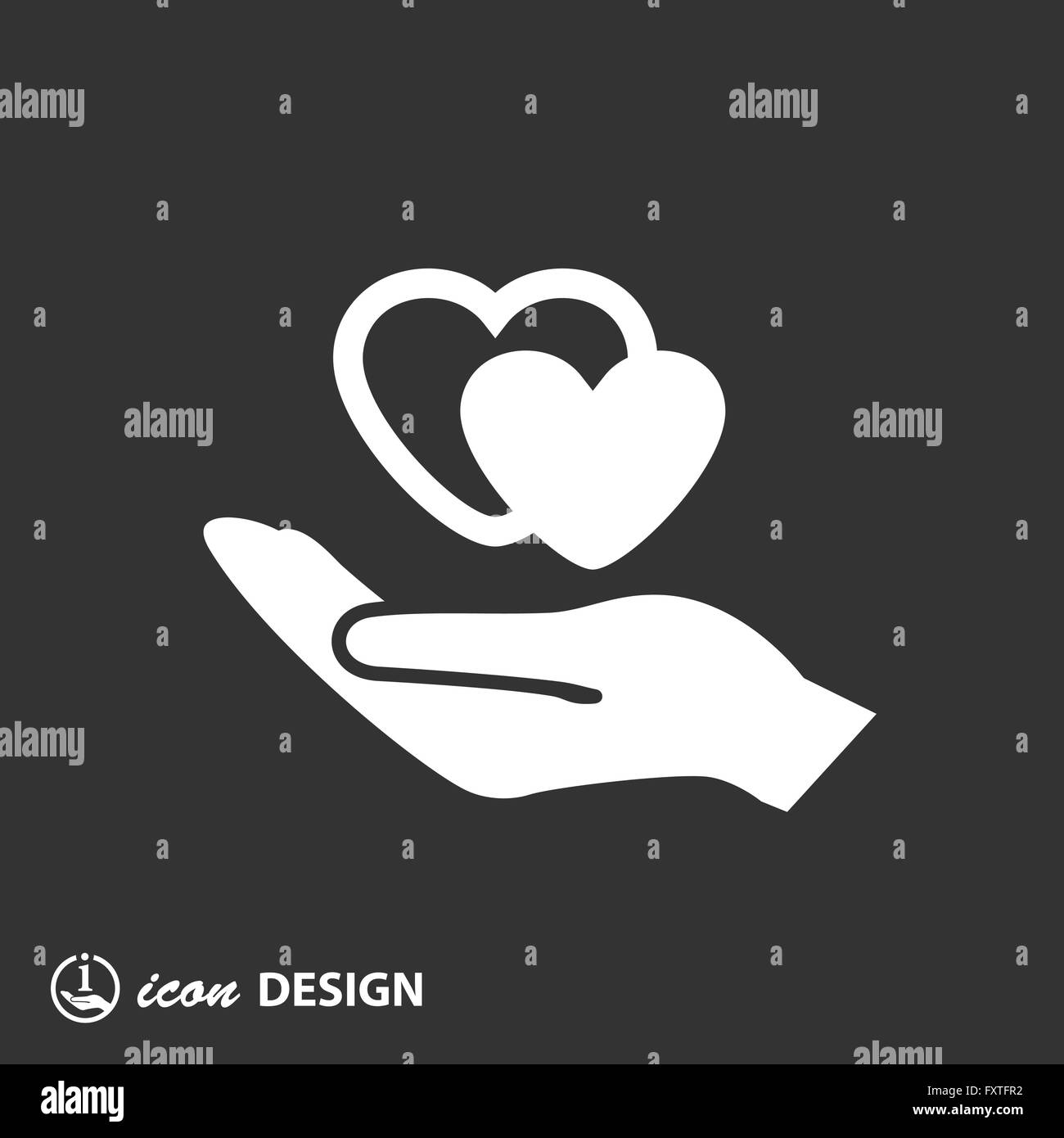 Symbole du coeur en 3d abstrait vector Banque d'images noir et blanc ...