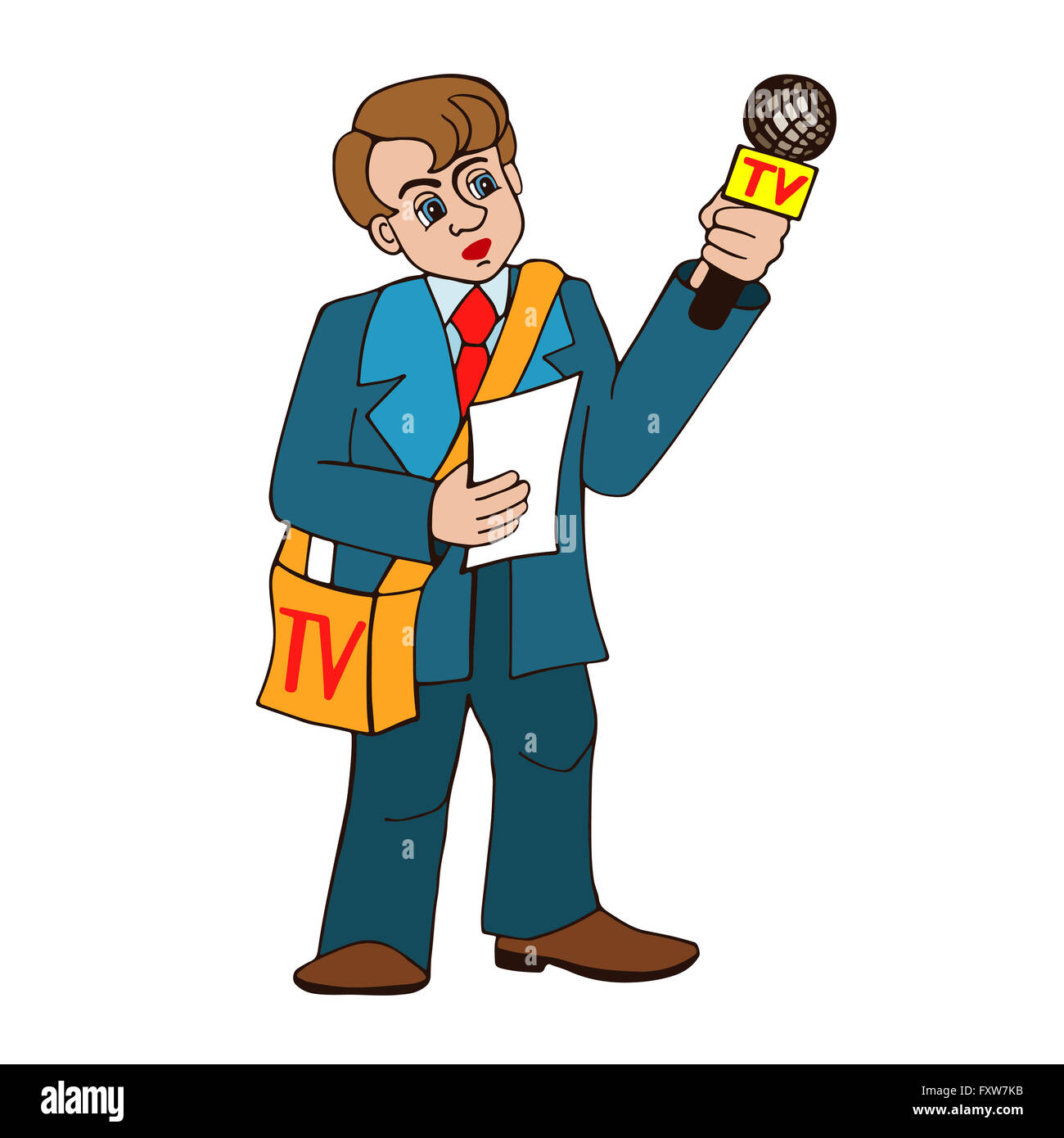 Journaliste professionnel und illustration sur fond blanc Photo Stock ...