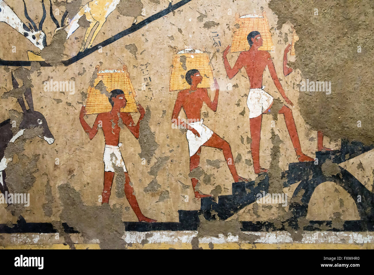 Fresque égyptienne hiéroglyphes Banque de photographies et d’images à ...