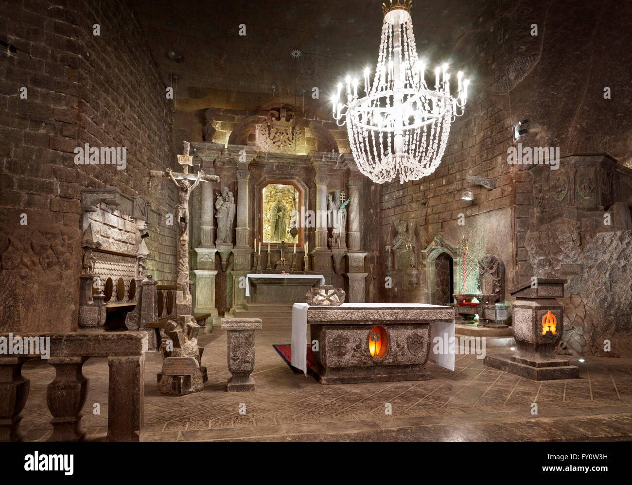 Mine de sel de Wieliczka, la Chapelle Sainte Kinga, Cracovie, Pologne l ...
