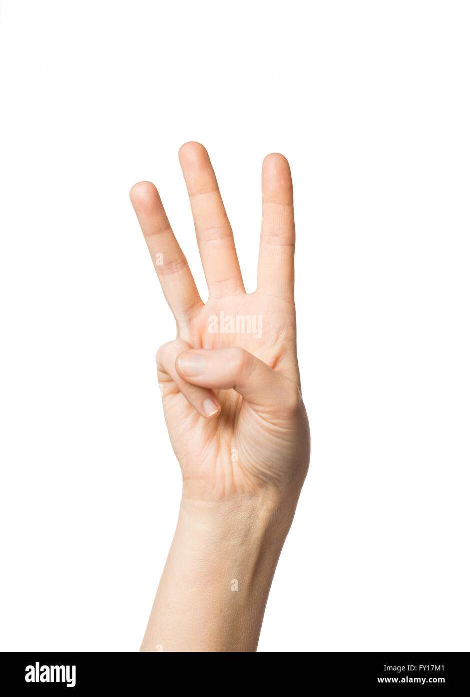 Geste de la main compte doigt trois signe Banque de photographies et d ...