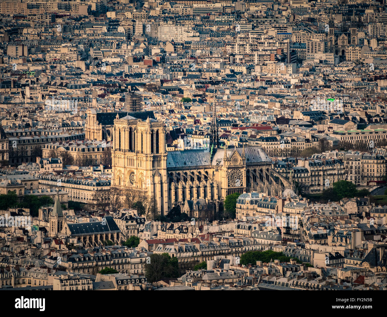 Notre Dame de Paris, vue aérienne, Paris, France Photo Stock - Alamy