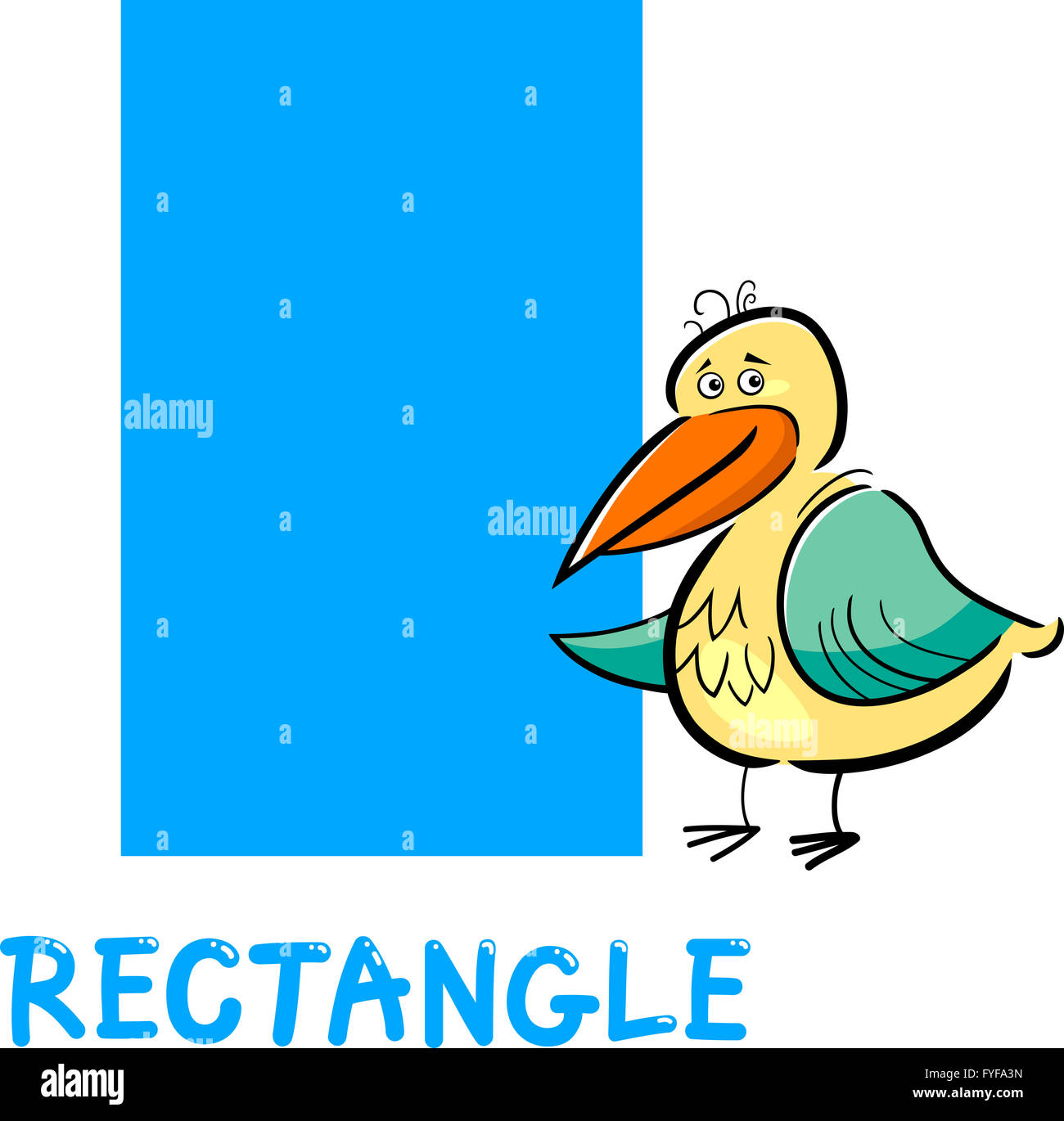 Cartoon illustration rectangle basic geometric Banque de photographies ...