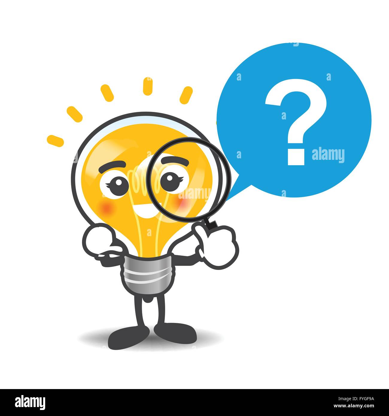 Light bulb cartoon smiley Banque d'images vectorielles - Alamy