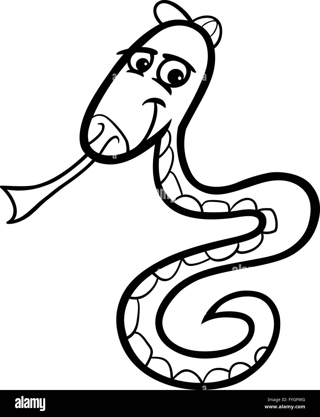 Dessin animé serpent illustration pour un livre à colorier Photo Stock ...