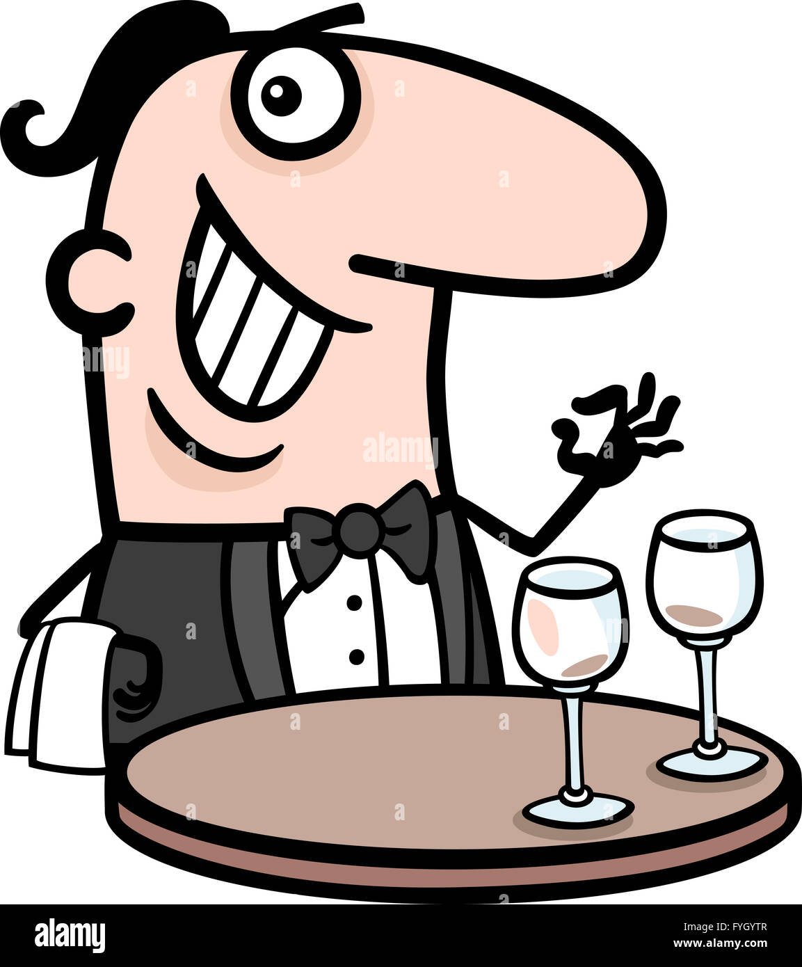 Waiter in restaurant cartoon illustration Banque de photographies et d ...