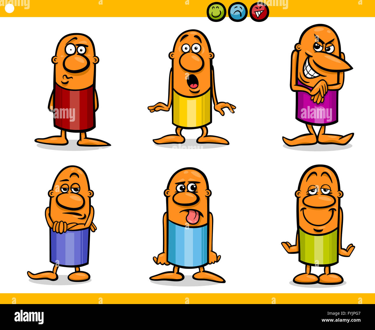 Les émotions des personnages de dessin animé Photo Stock - Alamy