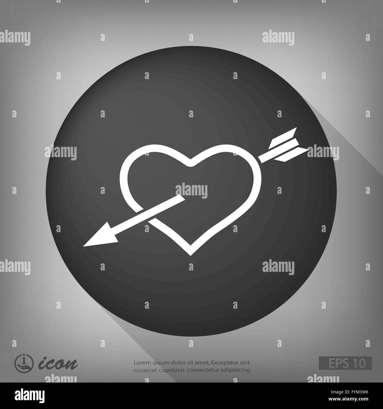 Le pictogramme du coeur et flèche Image Vectorielle Stock - Alamy