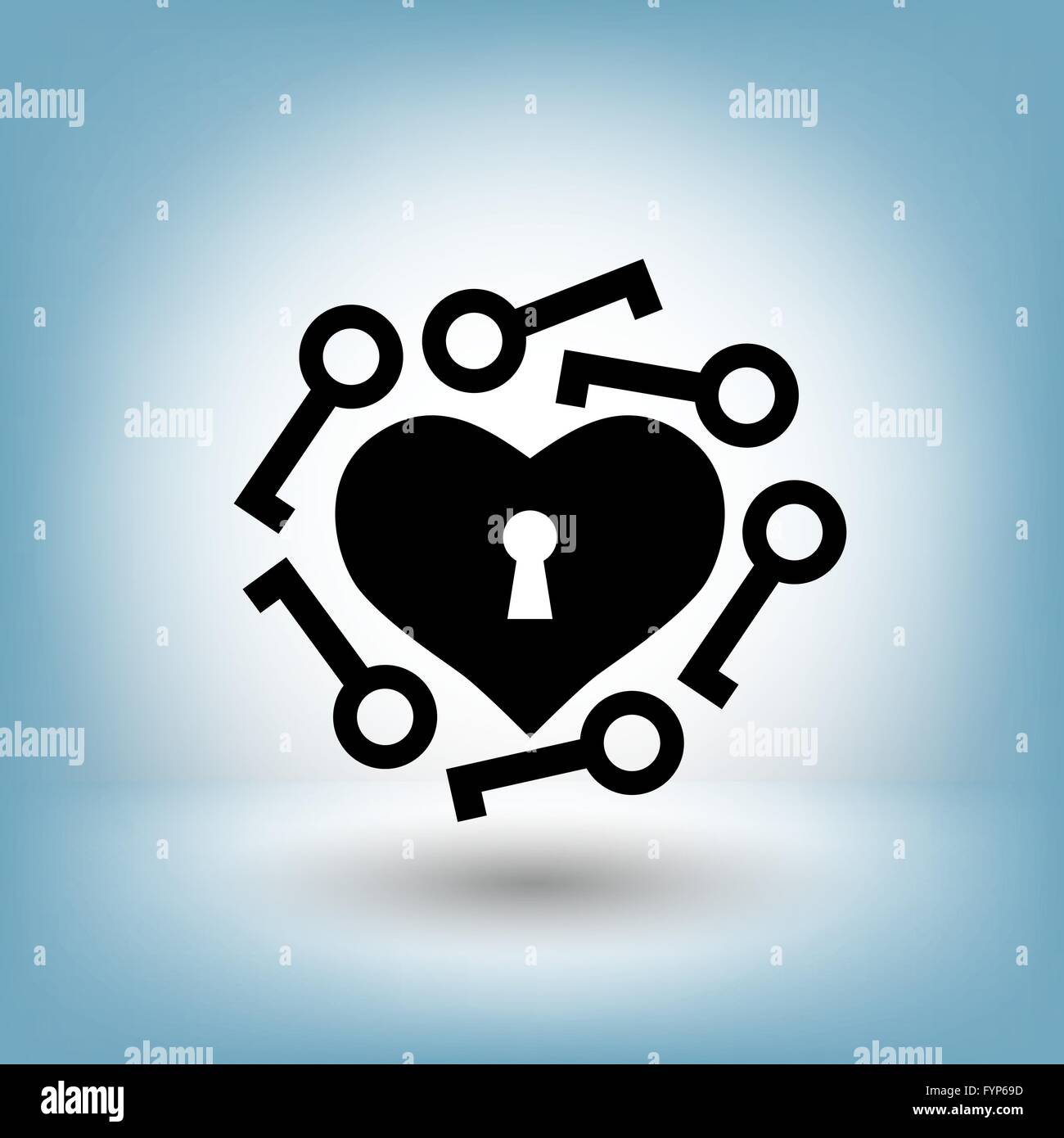 Le pictogramme du coeur avec clé. Concept de vecteur illustration pour ...