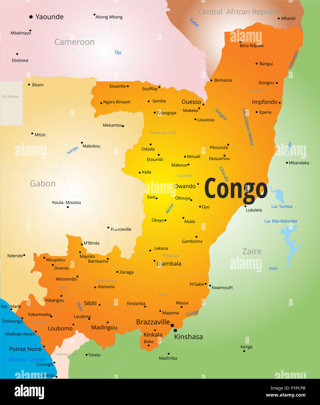 Carte du Congo Photo Stock - Alamy