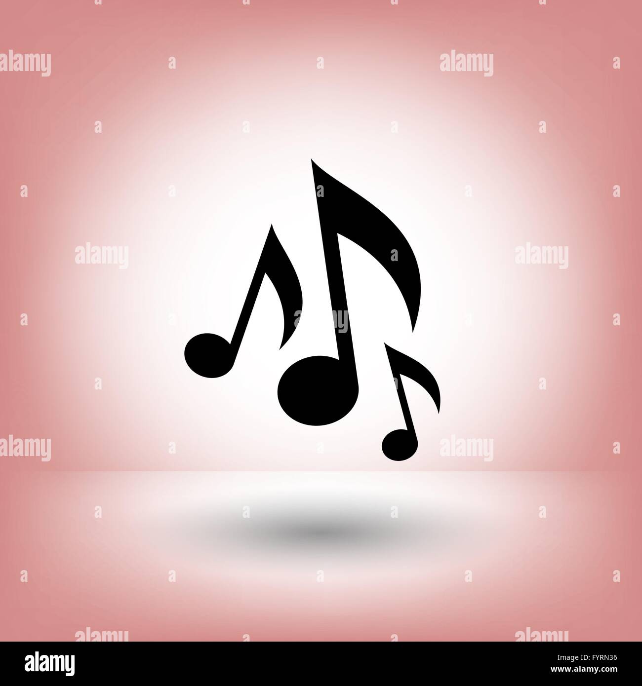 Le pictogramme de note de musique. Concept de vecteur illustration pour ...