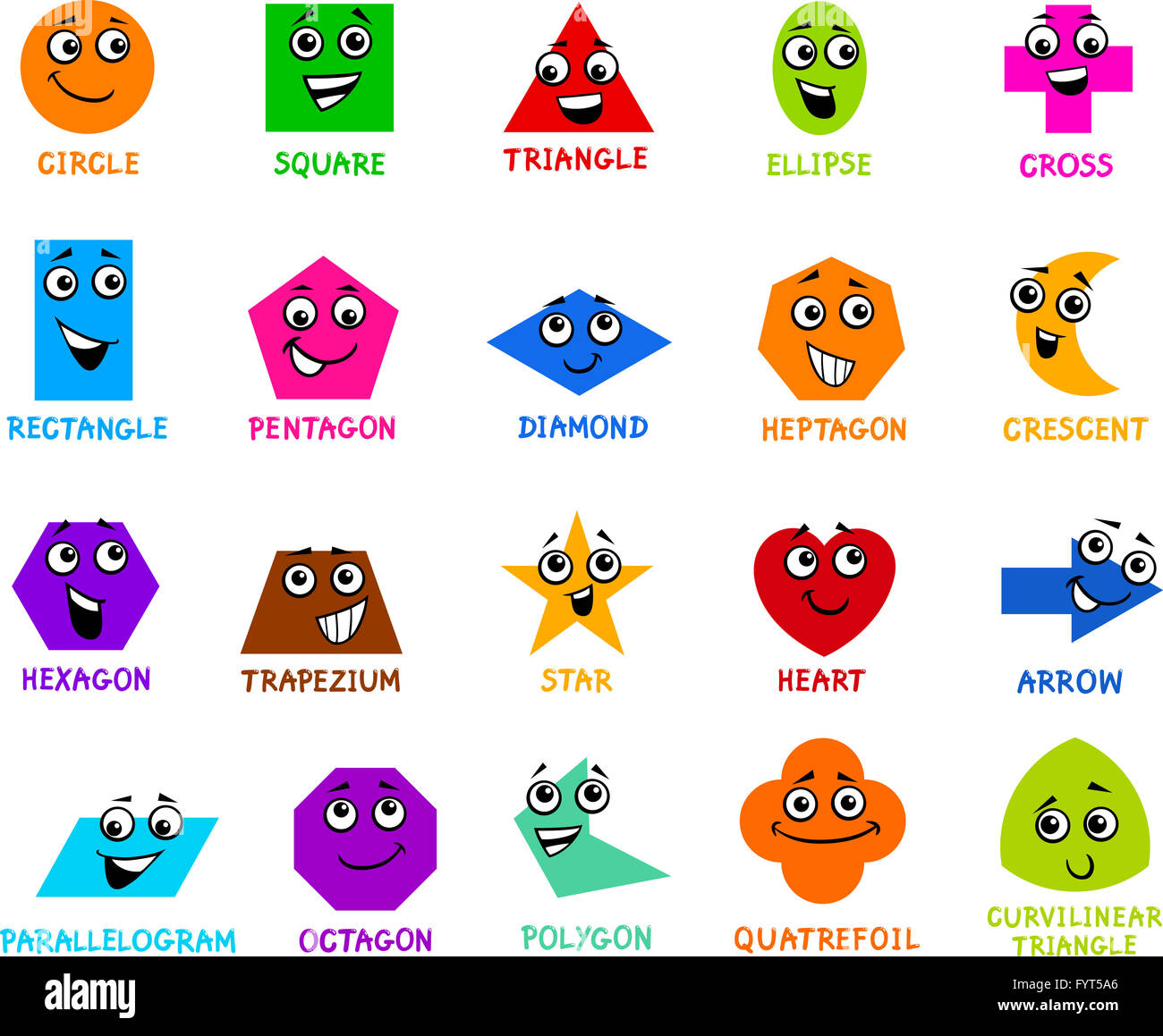 Cartoon formes géométriques de base Photo Stock - Alamy