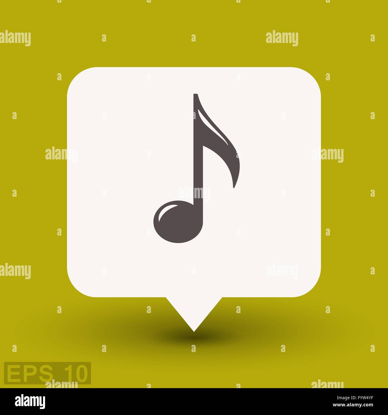 Le pictogramme de note de musique. Concept de vecteur illustration pour ...
