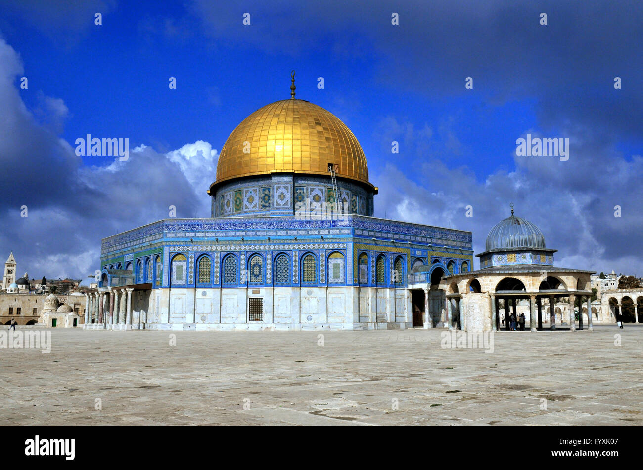 Dôme du Rocher, Dôme de la chaîne, le Mont du Temple, Jérusalem, Israël ...
