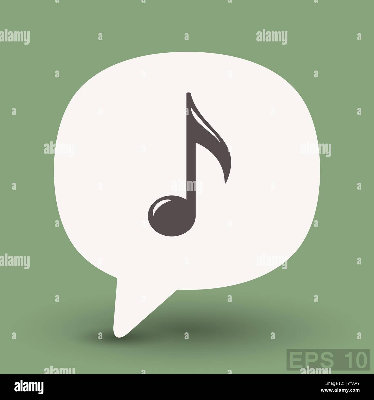 Le pictogramme de note de musique. Concept de vecteur illustration pour ...