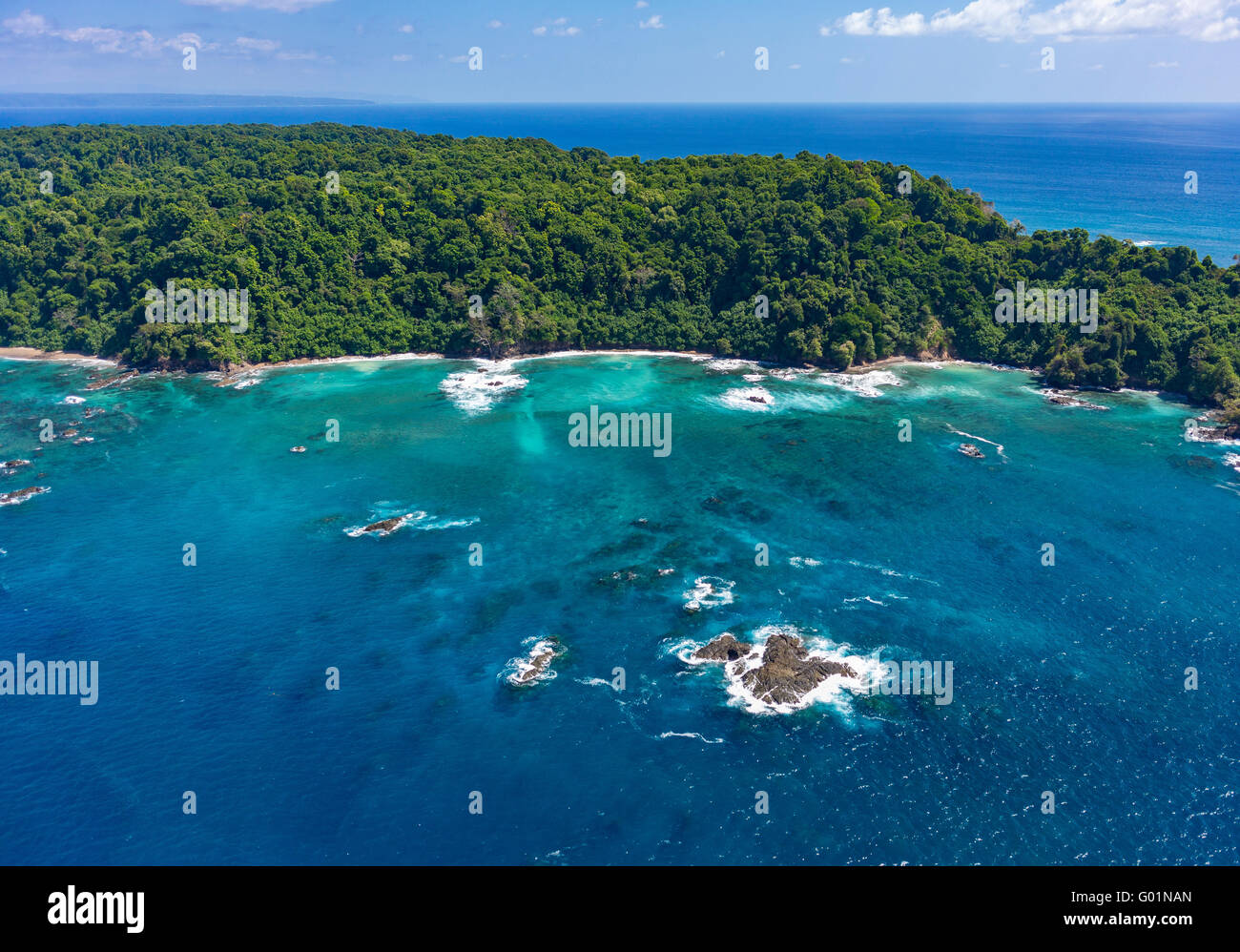 ISLA DEL CANO, COSTA RICA - Vue aérienne du Parc National de l'Île Cano ...
