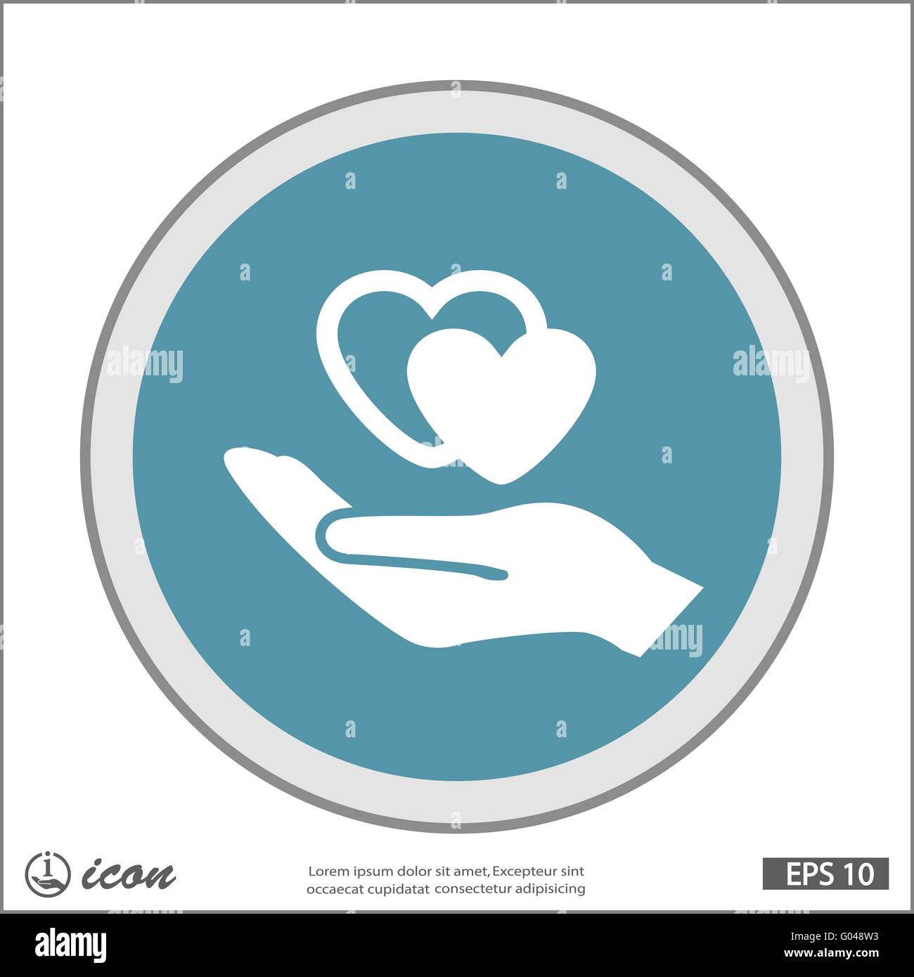 Le pictogramme du coeur dans la main Image Vectorielle Stock - Alamy