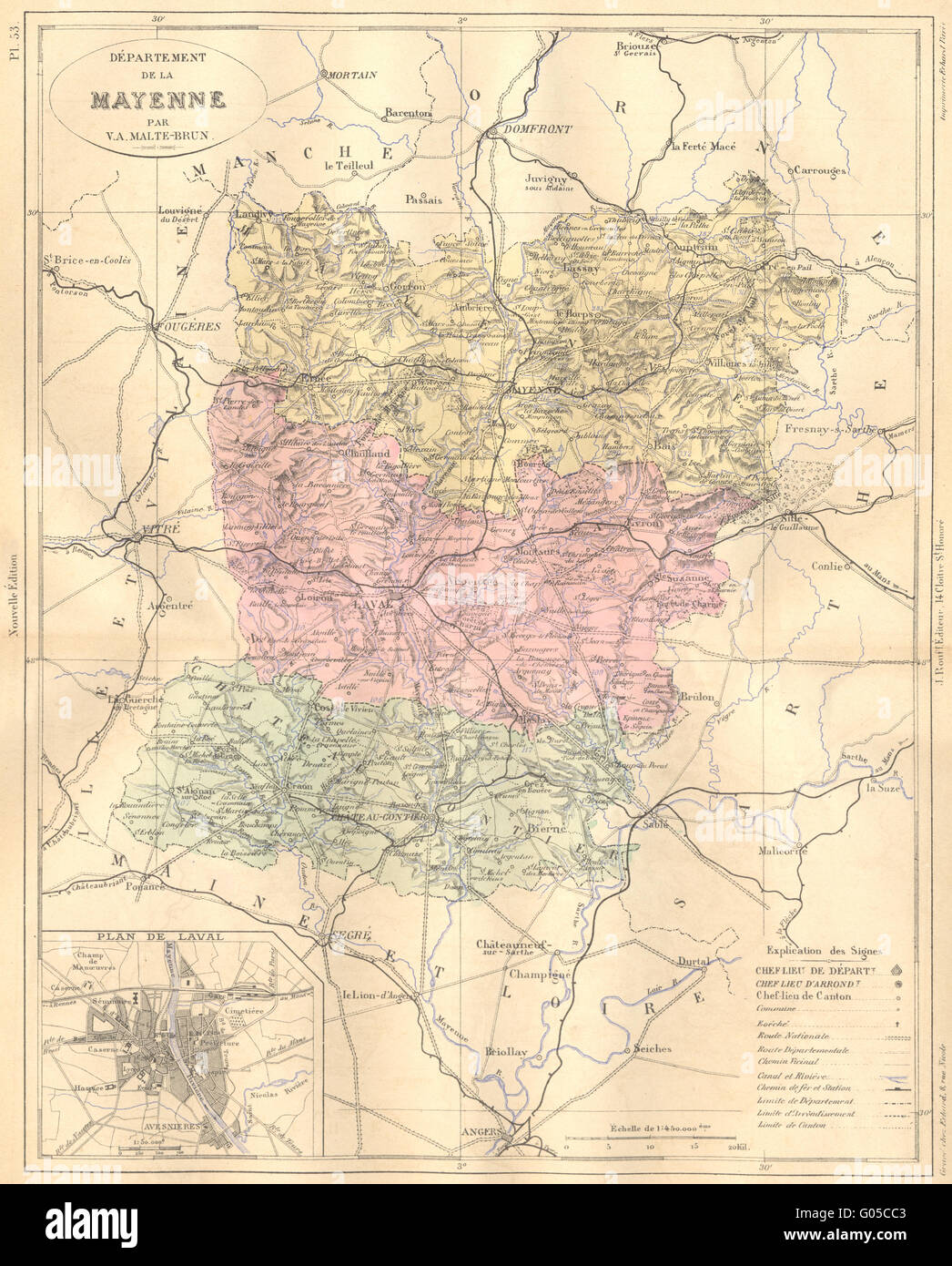 Mayenne map Banque de photographies et d’images à haute résolution - Alamy