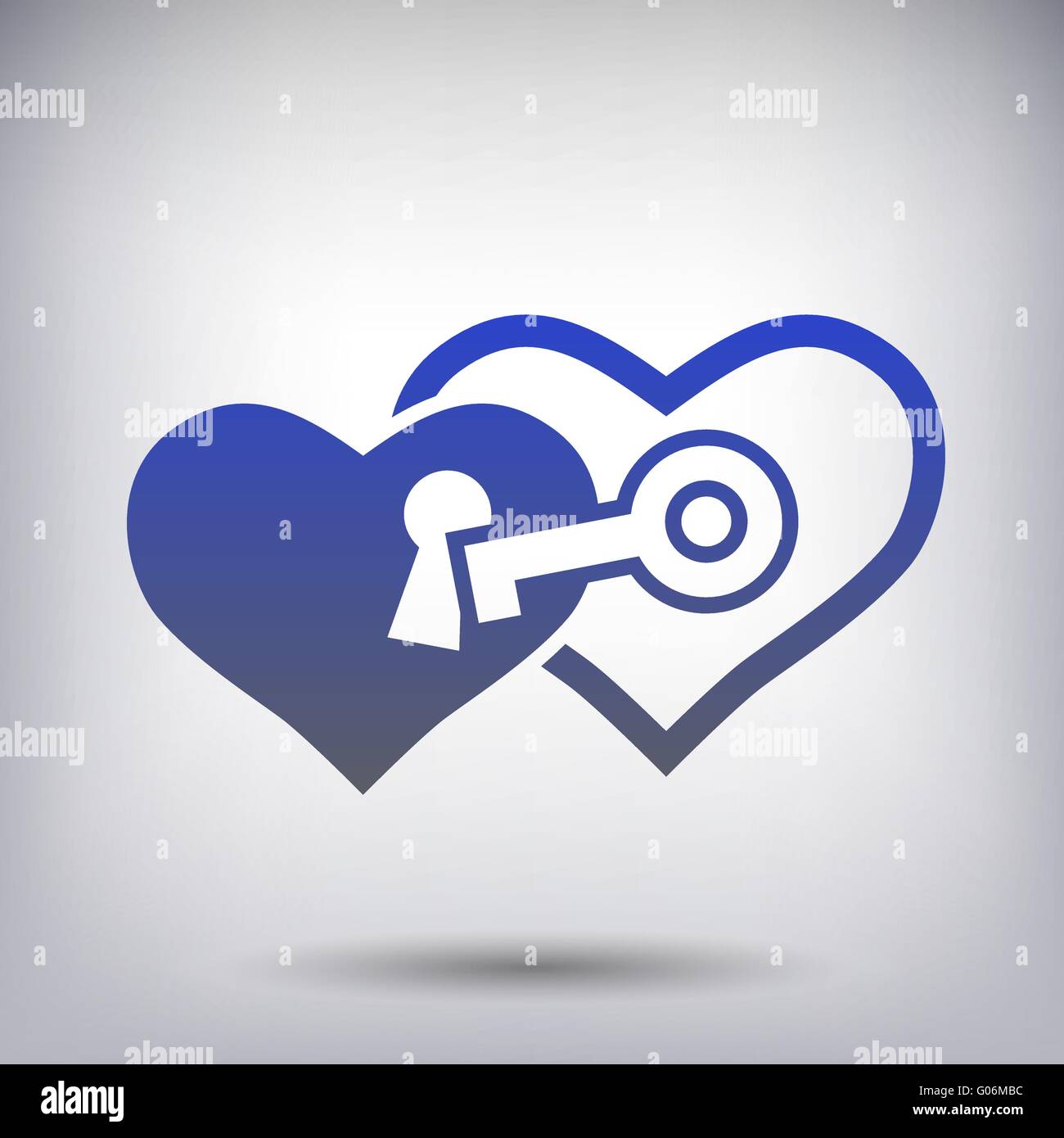Le pictogramme du coeur avec clé Image Vectorielle Stock - Alamy