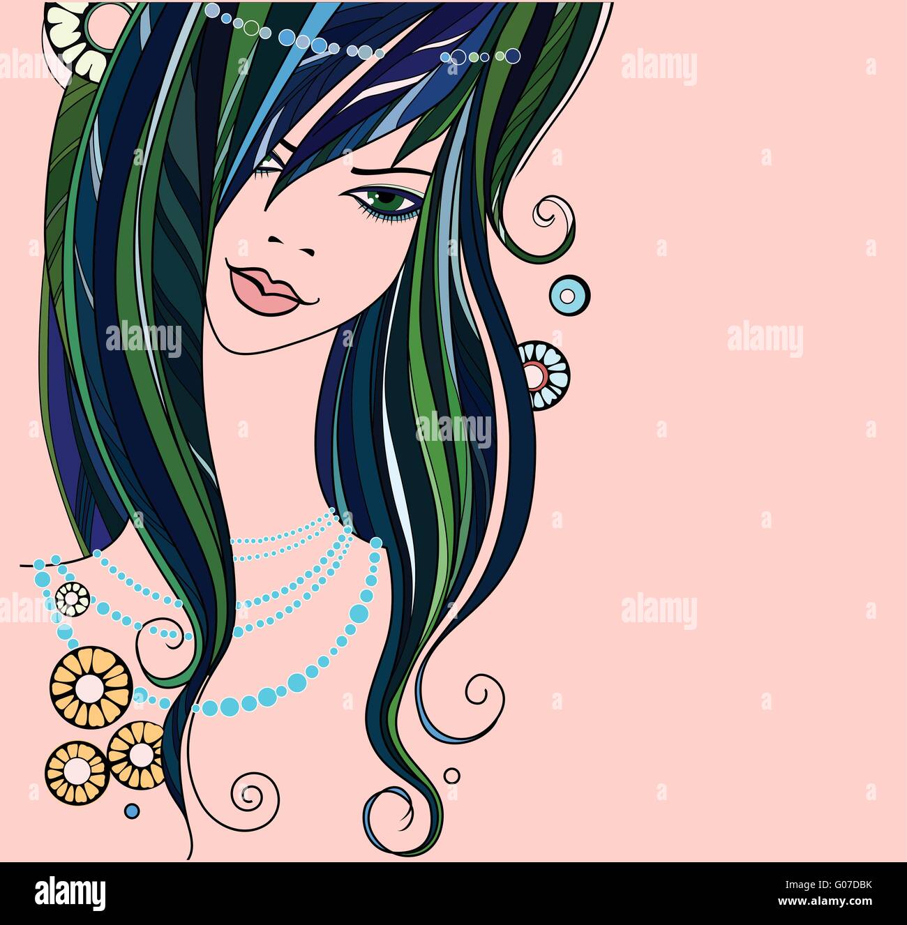 Belle fille - vector illustration Image Vectorielle Stock - Alamy