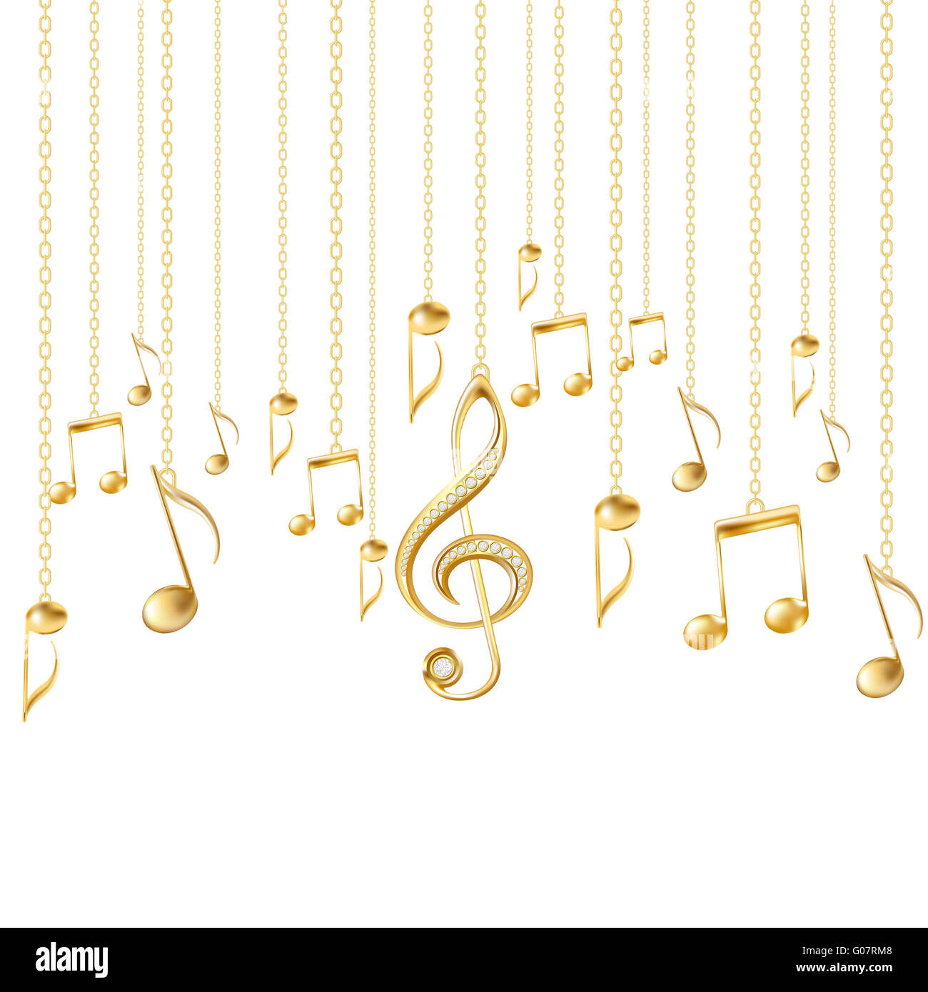 Note de musique dorée Banque d'images détourées - Alamy