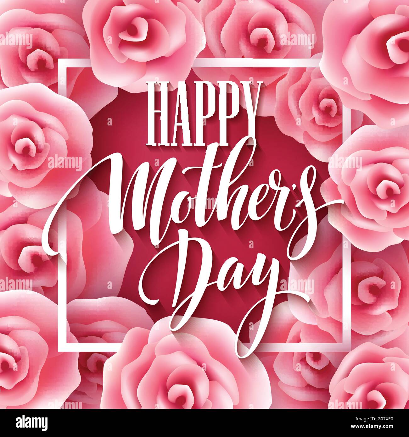 Happy Mothers Day lettrage. La fête des mères, carte de souhaits avec ...