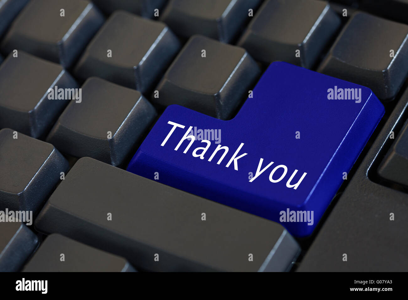 Clavier d'ordinateur avec touche de remerciement Banque de ...