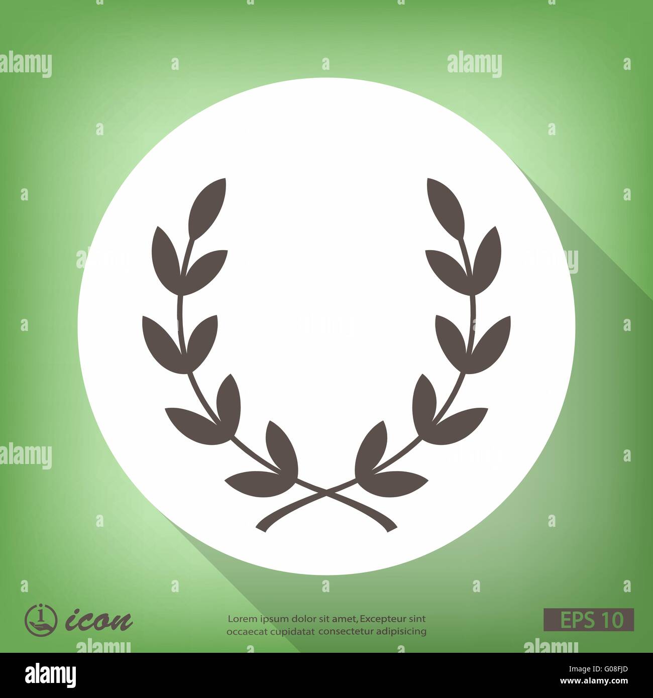 Le pictogramme de couronne de laurier Image Vectorielle Stock - Alamy