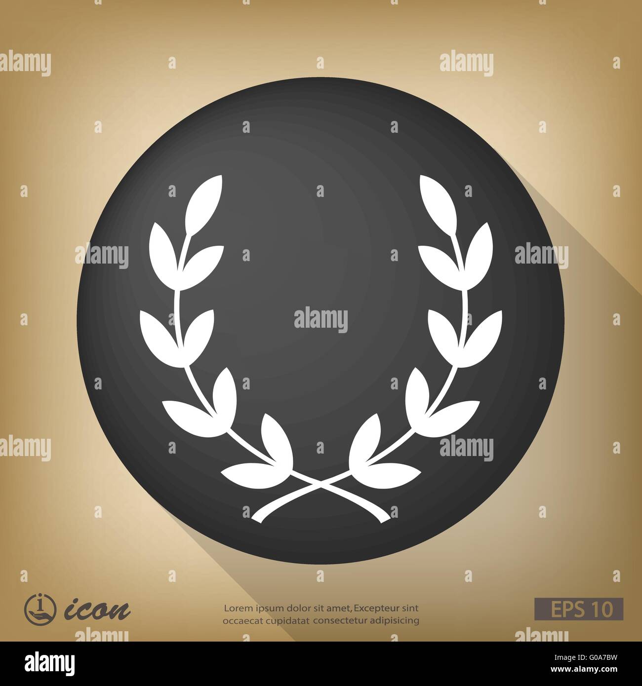 Le pictogramme de couronne de laurier Image Vectorielle Stock - Alamy