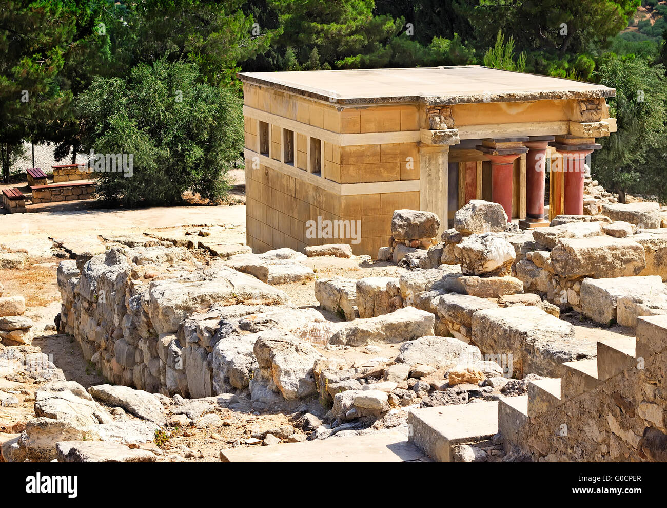 Palais du roi Minos Knossos, Crète, Grèce Photo Stock - Alamy