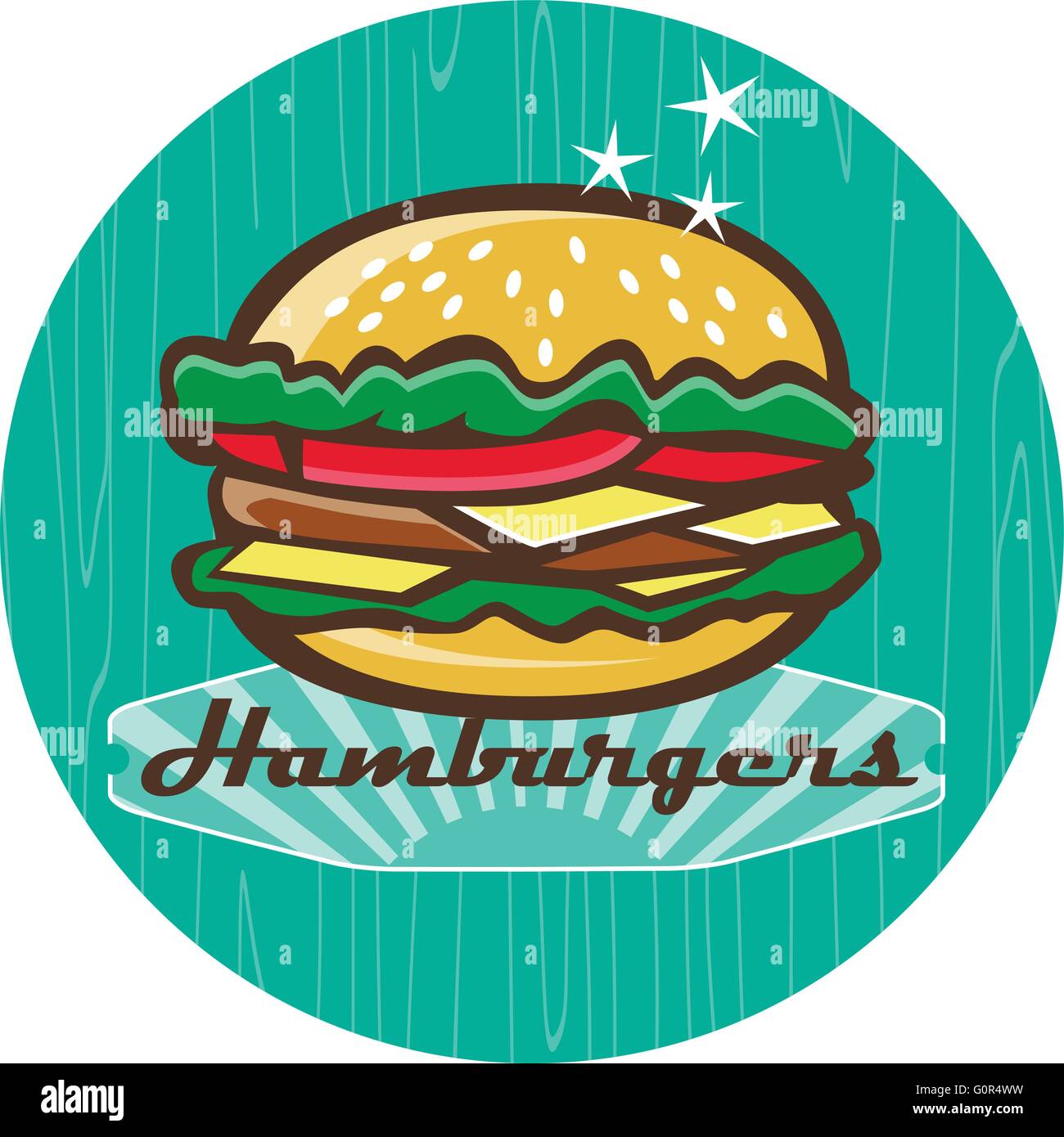 1950s fast food diner Banque d'images vectorielles - Alamy