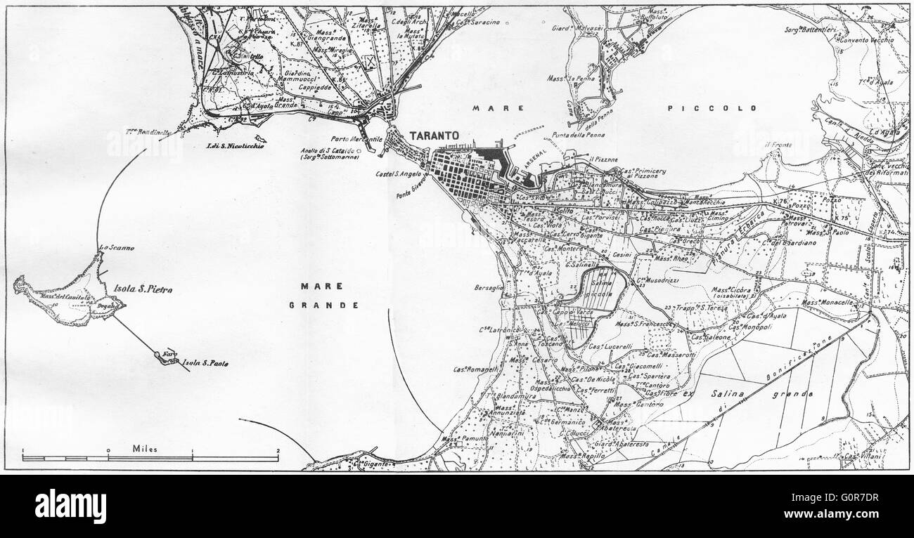 Mappa di taranto Banque d'images noir et blanc - Alamy