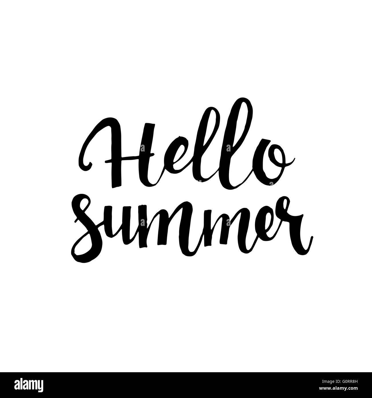 Hello summer phrase. Lettres manuscrites. La calligraphie moderne ...