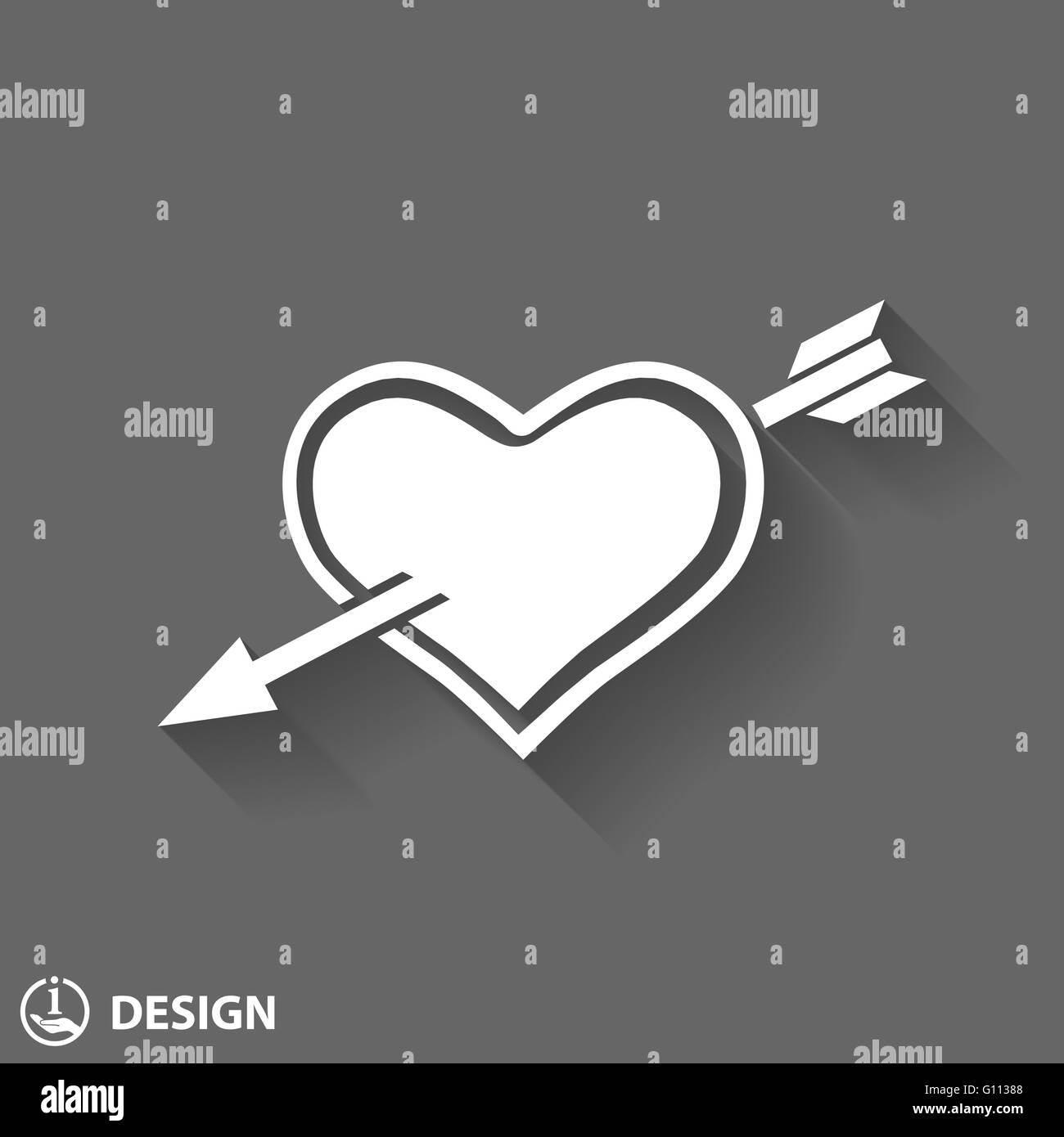 Le pictogramme du coeur et flèche Image Vectorielle Stock - Alamy