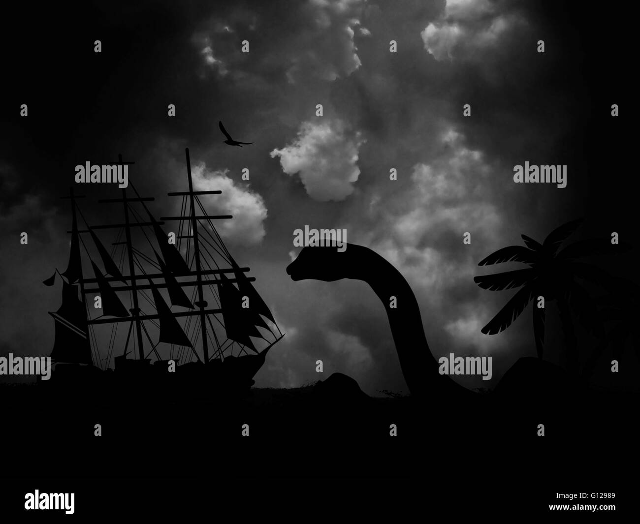 Silhouette de dinosaure Banque de photographies et d’images à haute résolution - Alamy